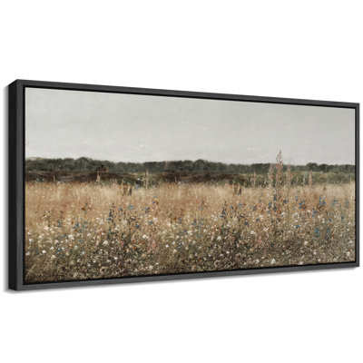 wall26 Rustic Abstract Forest Landscape Extra Large Framed Wall Art Oversized Canvas Print | Wayfair